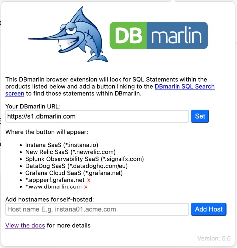 SQL Search Browser extension | DBmarlin Docs and Knowledge Base