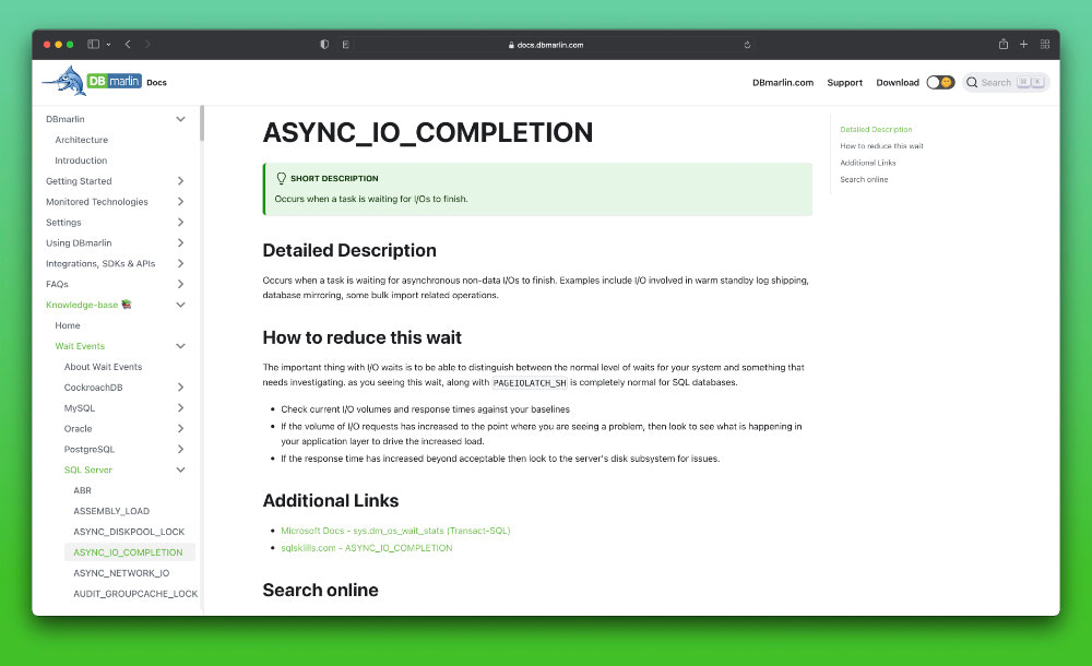 About Database Wait Events | DBmarlin Docs and Knowledge Base