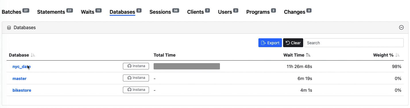 Multi-level drilldown | DBmarlin Docs and Knowledge Base