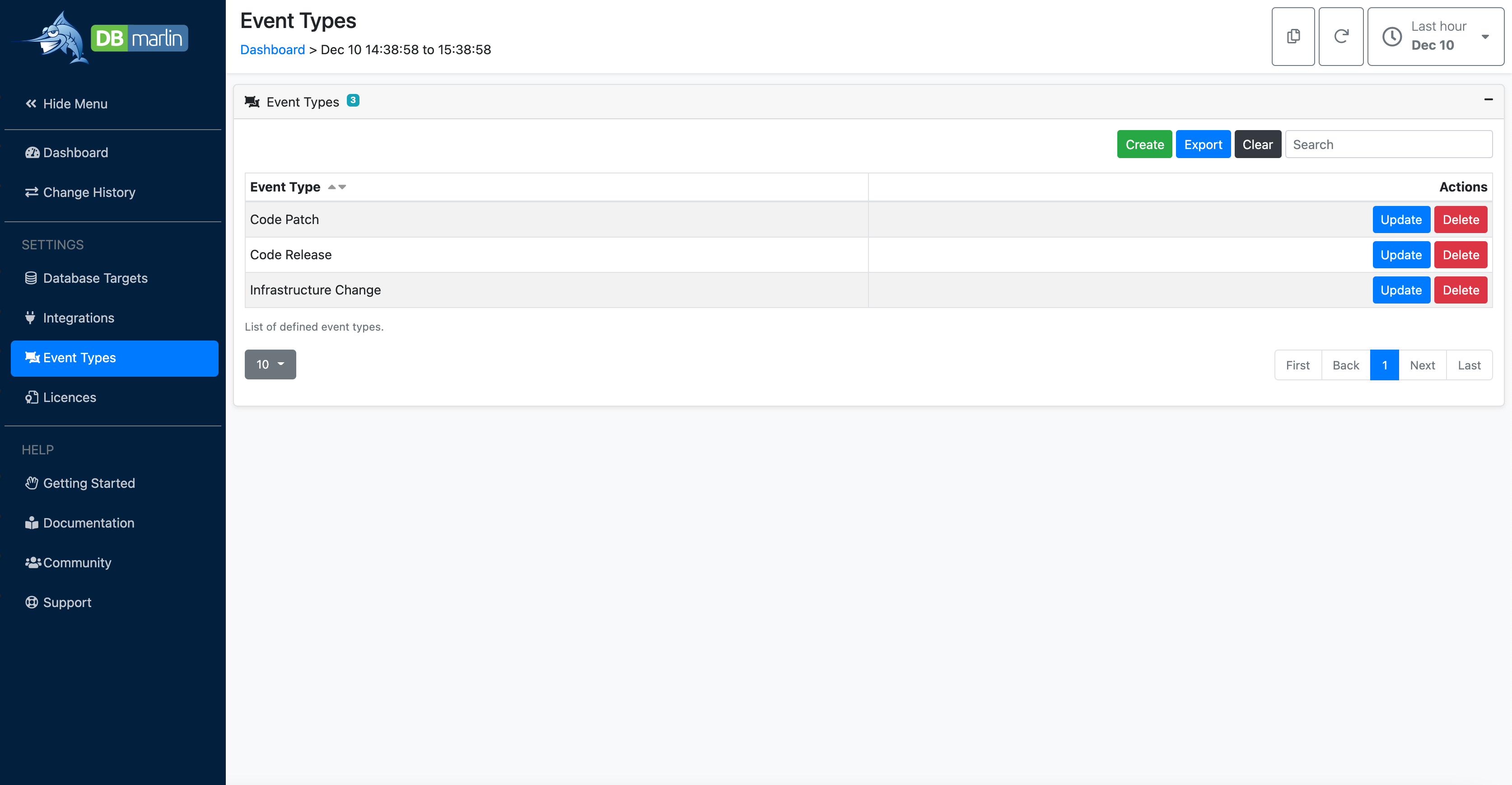 Event Type Settings | DBmarlin Docs and Knowledge Base Event Type Settings | DBmarlin Docs and Knowledge Base